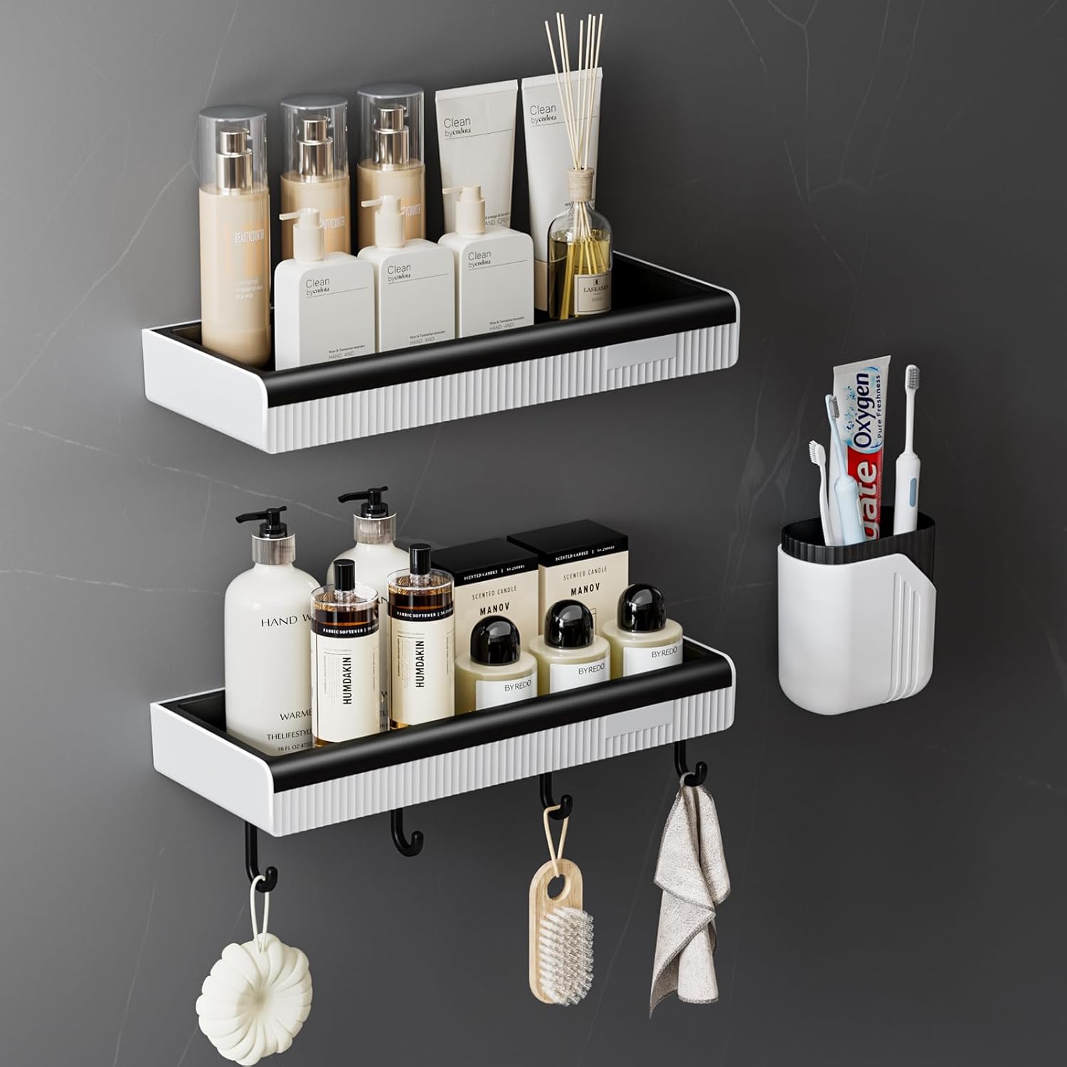 Amazon.com: FOCUS FINEST Plastic Wall Mount Shower Shelf, Adhesive ...