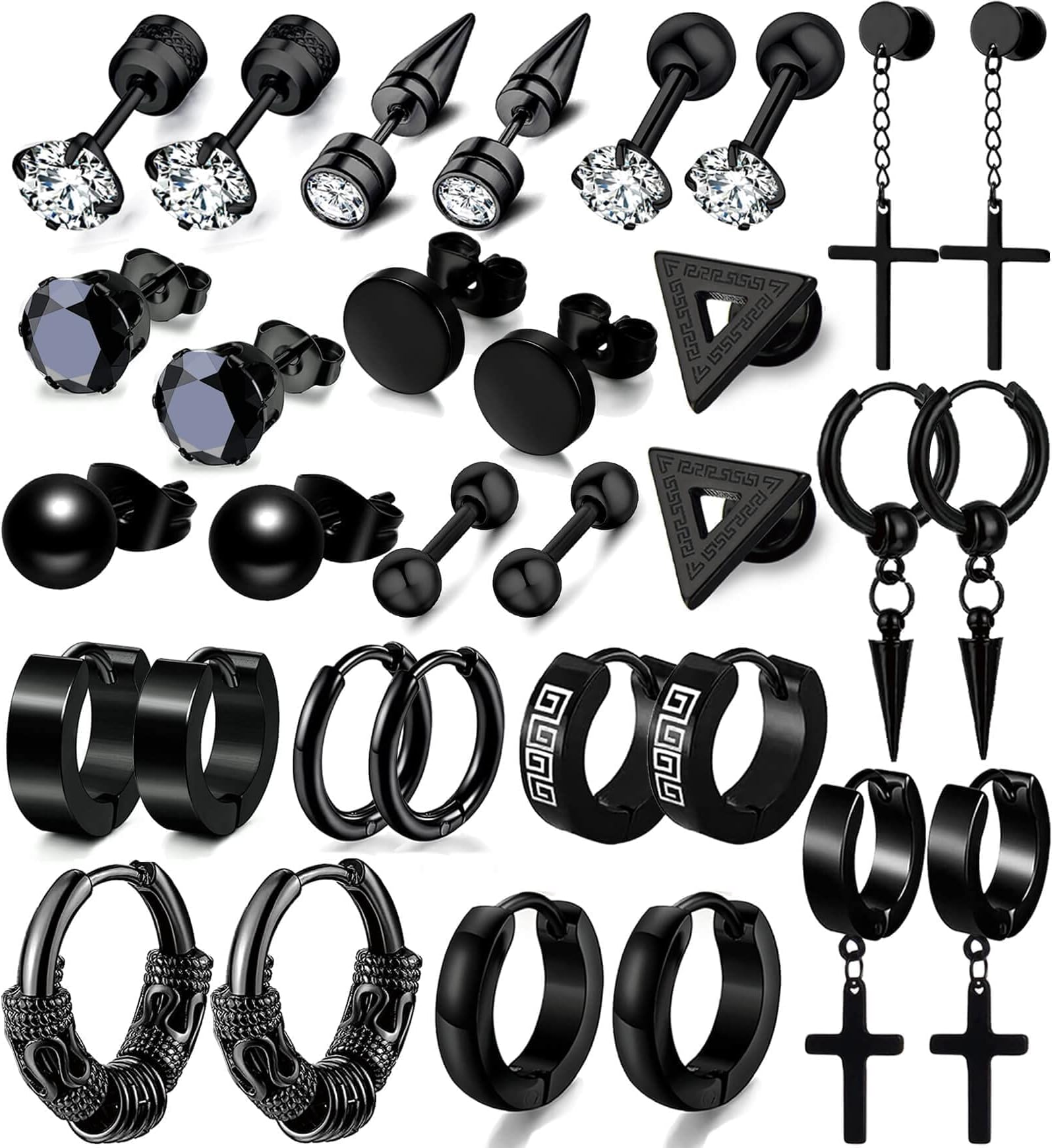 Piercing Falsos Aretes Acero Inoxidable,Aretes Unisex,Clips Oreja ...