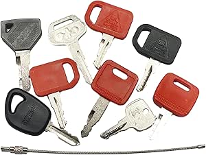 YESAY 9 Ignition Key Set Heavy Equipment Keys Set Compatible with John ...