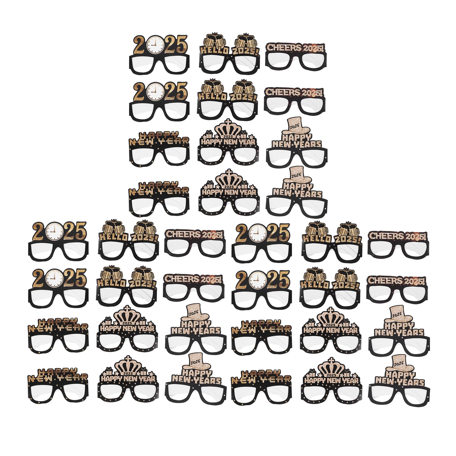 Amazon.com: LUOZZY 36 Pcs New Years Eve Glasses Paper 2025 Party ...