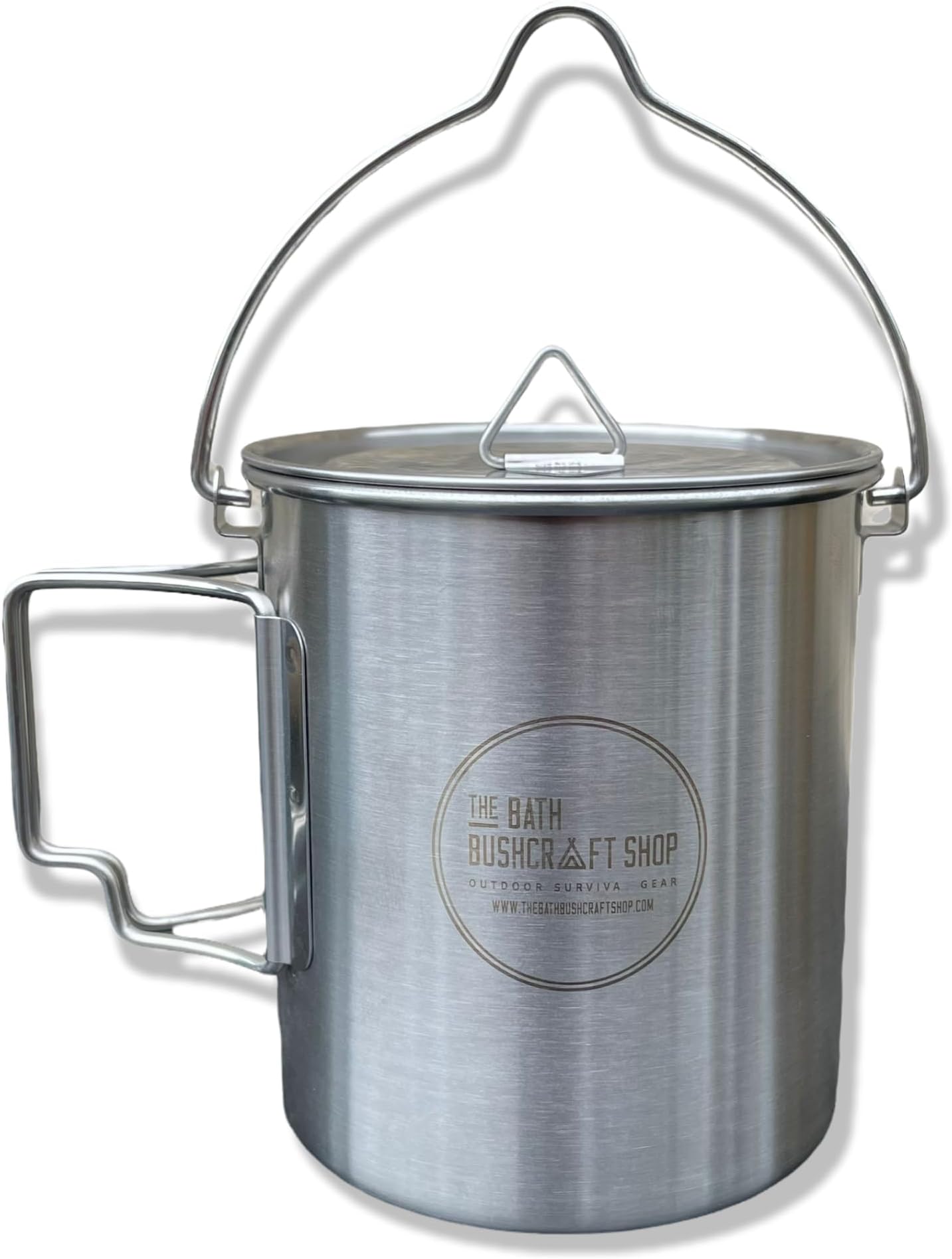 TBBS 750ml Stainless Steel Billy Can Cooking Pot with Lid and Bail ...