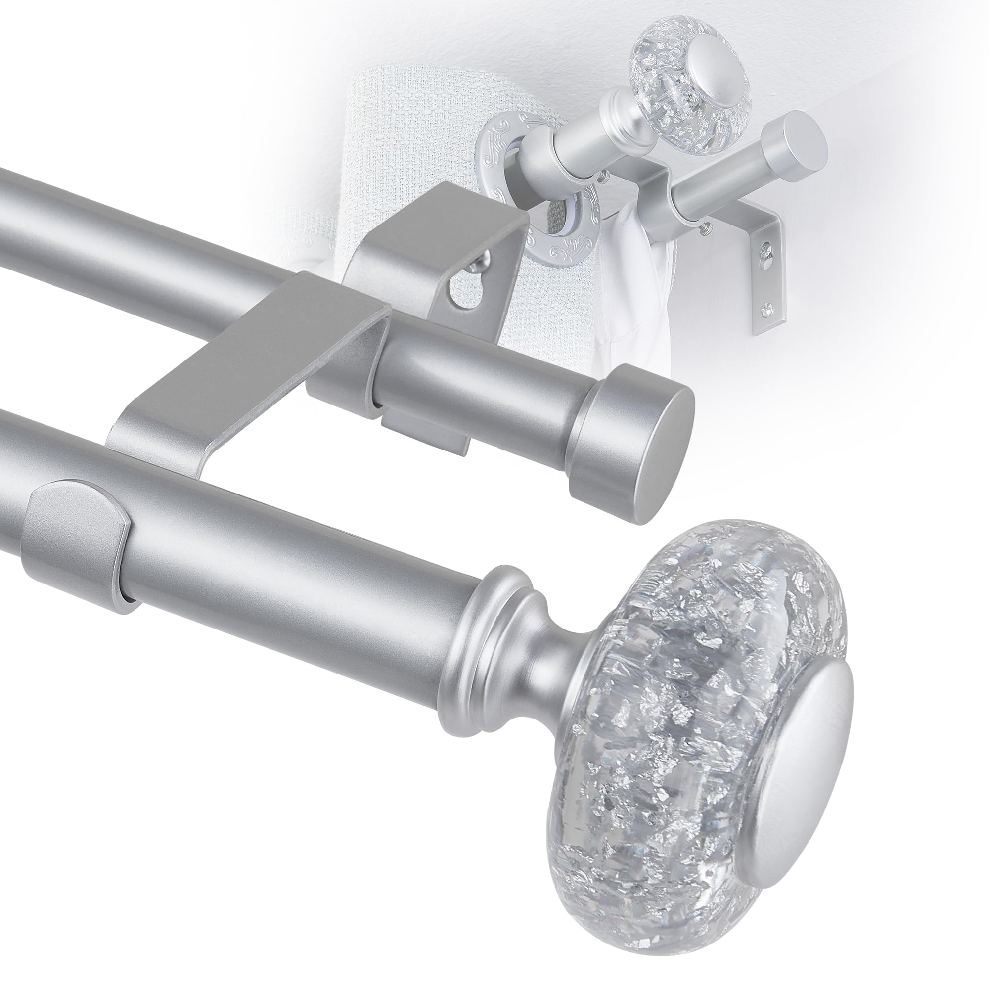 Amazon.com: Double Curtain Rod for Windows 32-72 Inch: 1 Inch ...