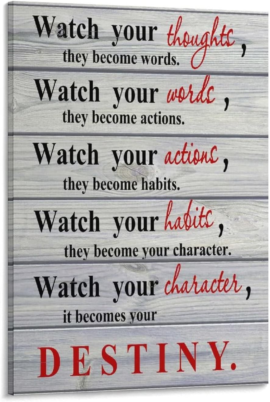 Amazon.com: Watch Your Thoughts They Become Words Destiny Inspirational ...