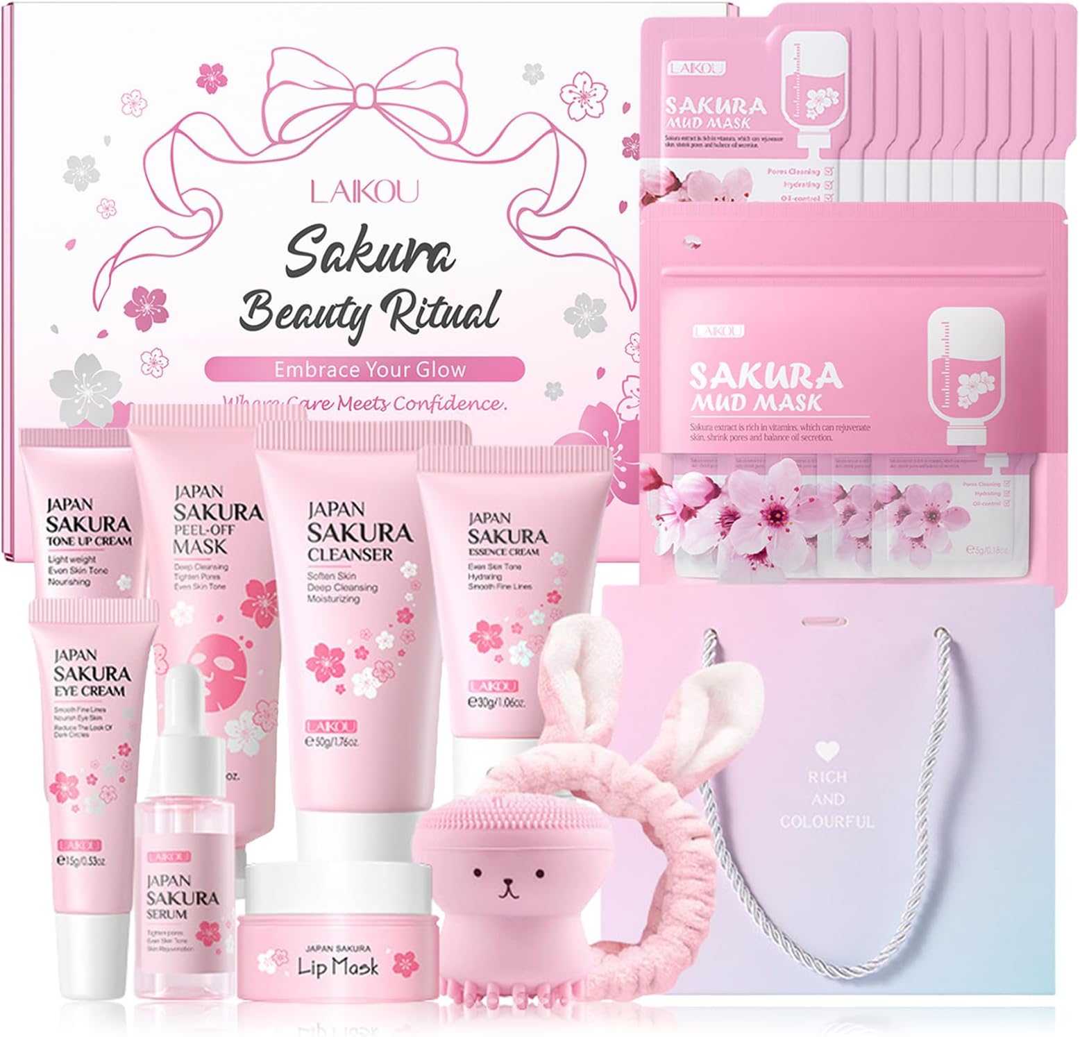 Amazon.com : Sakura Skin Care for Teenage Girls Women Gift Set, Skin ...
