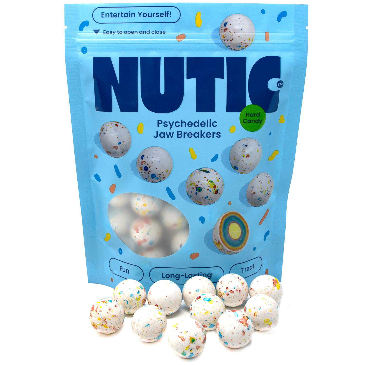 Amazon.com : Nutic Jawbreakers Bulk In Fun Psychedelic Colors | 1-Inch ...