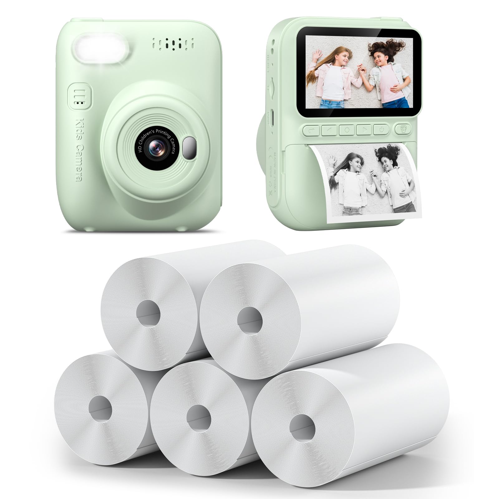 Amazon.com : HANGRUI Instant Print Camera and 5 Rolls Refill Print ...