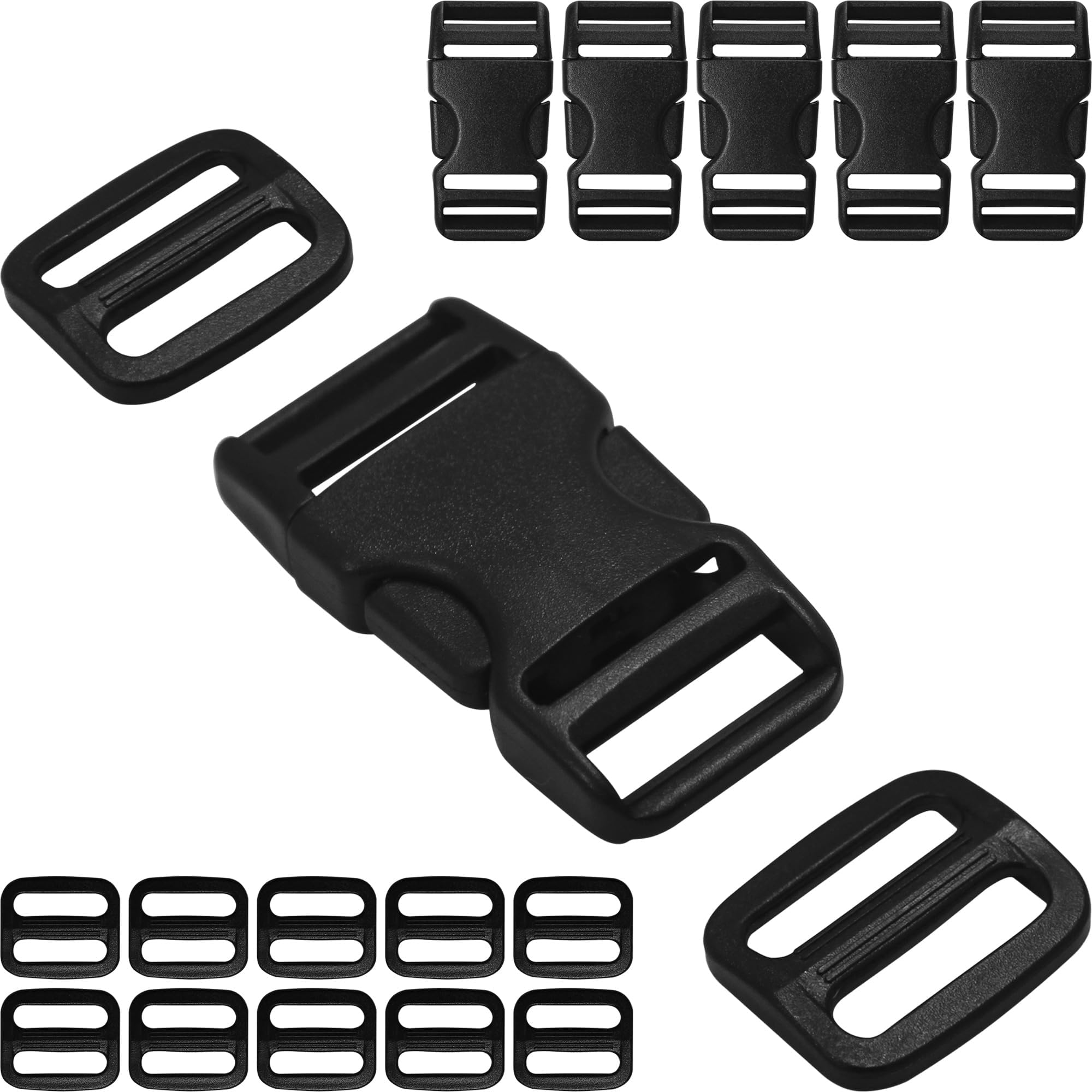 Amazon.com: CooBigo 3/4 Inch Buckles Straps Set 6 Yards 3/4 Inch Black ...