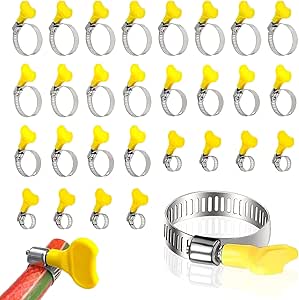 Hose Clamps with Wing Nut, 28 Pieces, Stainless Steel Hose Clamp for ...