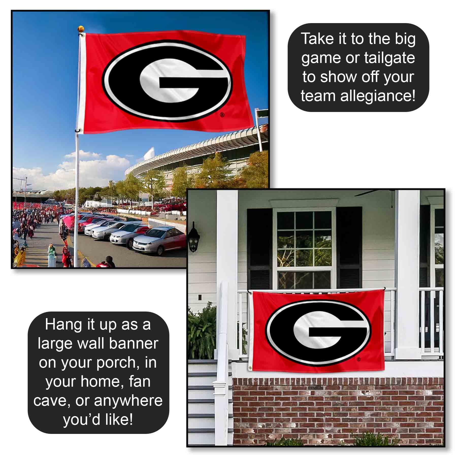 Snapklik.com : Georgia Bulldogs Dawgs University Large College Flag