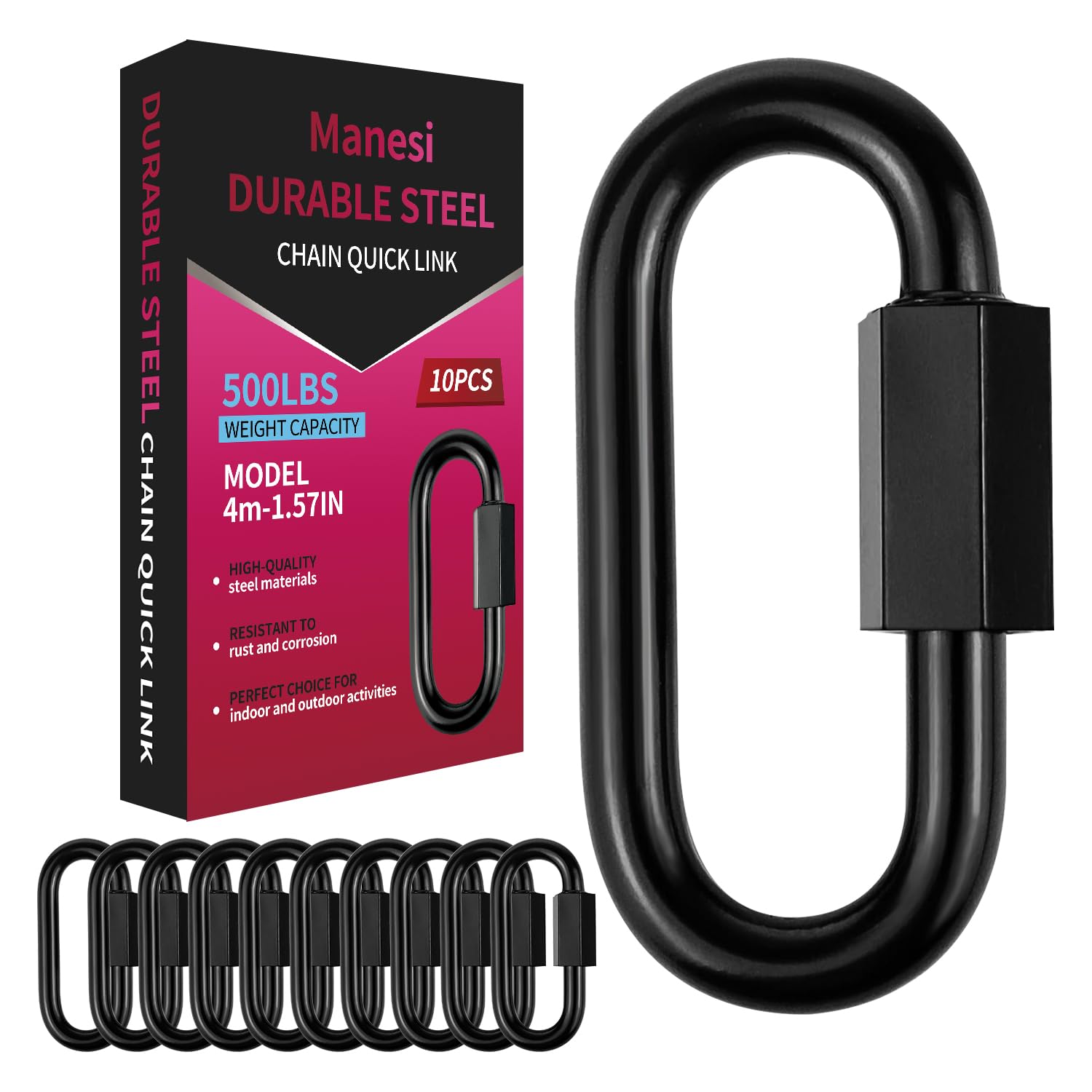 Snapklik.com : 1.57" Chain Quick Links, 10 Pcs 5/32" Marine Grade Screw ...