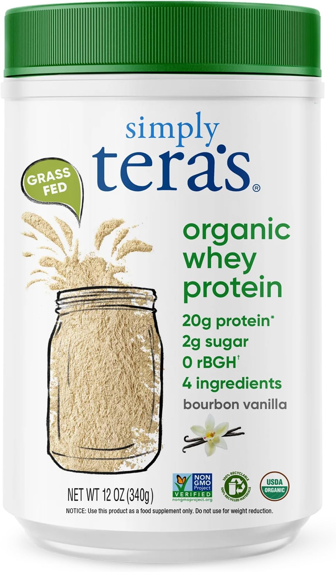 Amazon.com: Simply tera's Organic Whey Protein Powder - Vanilla Protein ...