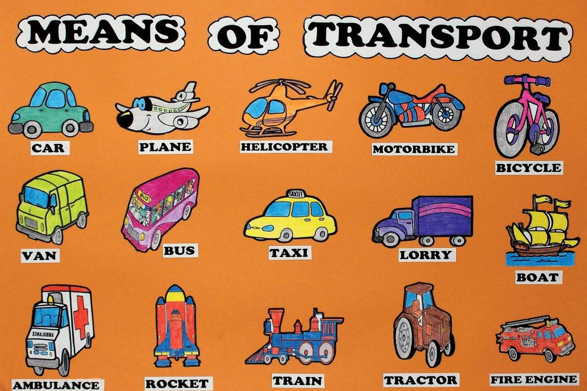 Buy Educational Poster for Kids|Sticker Poster|Means of Transport ...