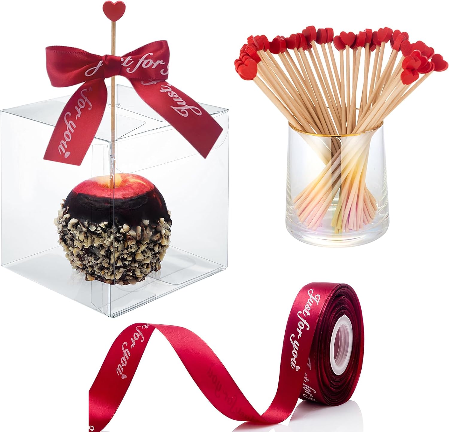 Amazon.com: OSSIJAY 30 Packs Candy Apple Boxes with Hole, 4"x 4"x 4 ...