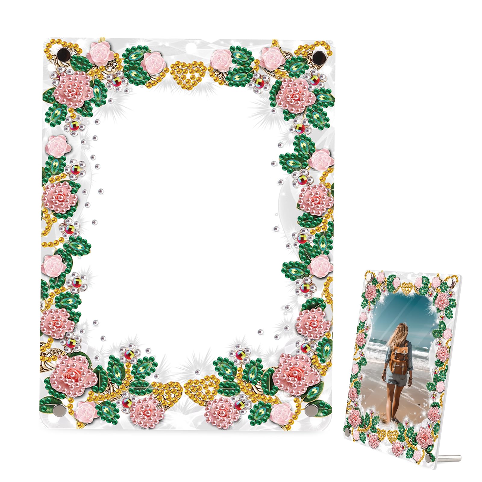 Amazon.com: 5D Diamond Art Painting Kits Photo Frames with Stand ...