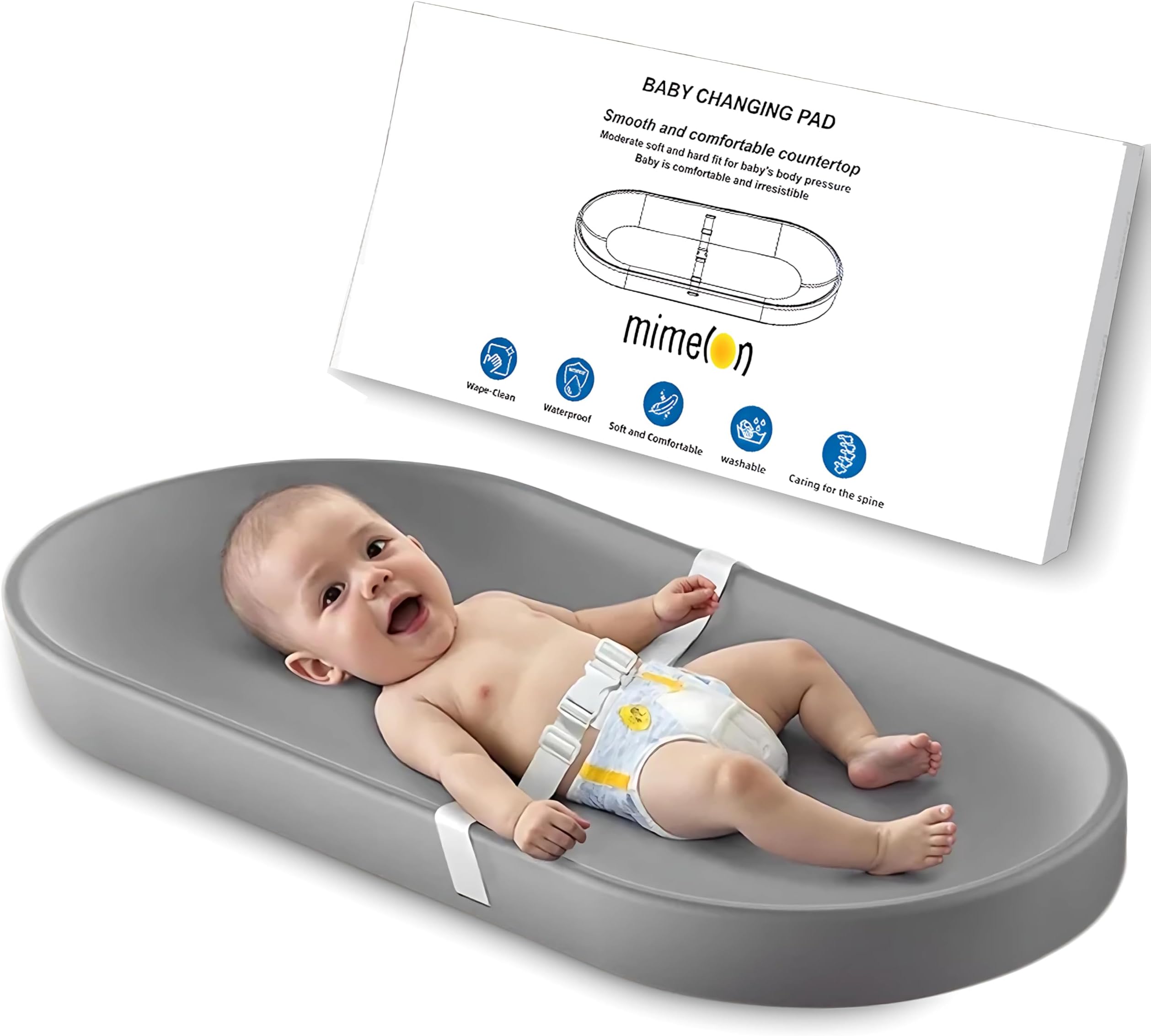 Mimelon Diaper Changing Pad Baby Item Peanut Changing Mat With Raised ...