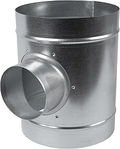 HVAC OV 90° Degree Ø8 x 8 x 4 Inch T Shape Duct Splitter - Metal 3 Way ...