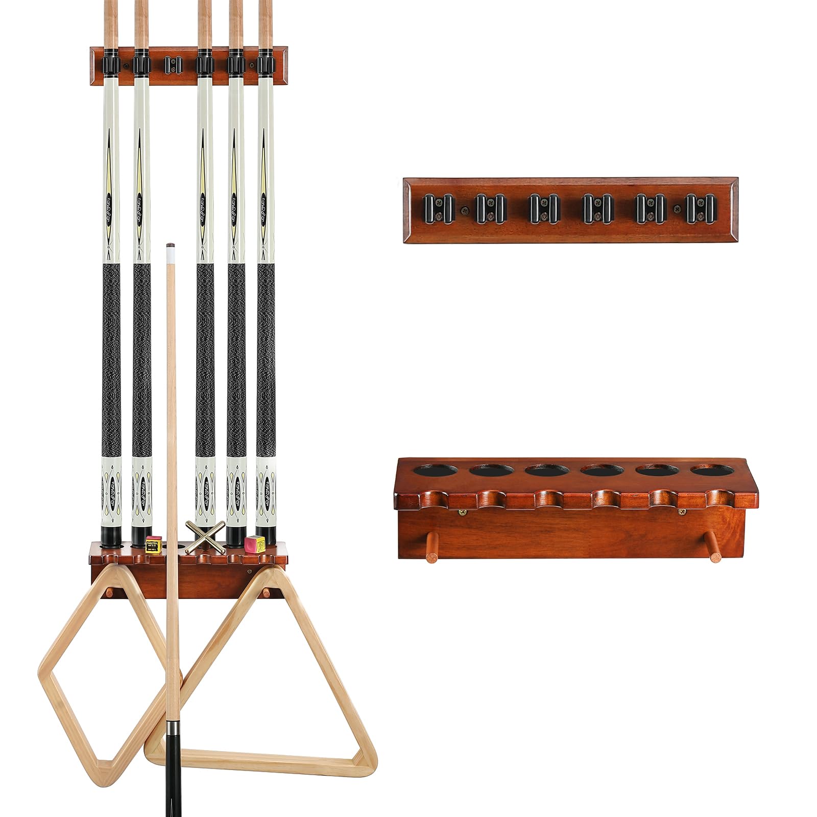 Snapklik.com : Pool Cue Rack Stick Holder - Wall Mount Billiards Pool ...