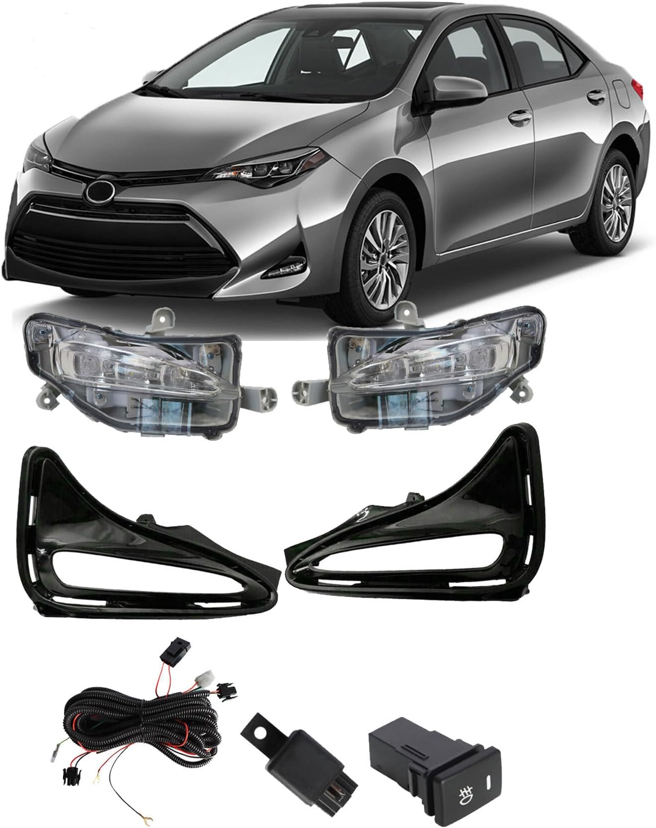 Amazon.com: Silscvtt 2Pcs Fog Lights Assembly Replacement for 2017 2018 ...