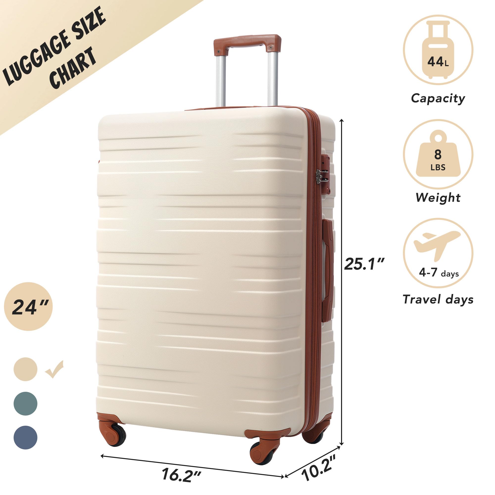 Snapklik.com : Merax TSA Lock Spinner Wheel 24in Hardside Expandable ...