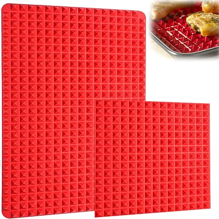 Amazon.com: Silicone Baking Mat Red Pyramid Sheets - Nonstick Bakeware ...