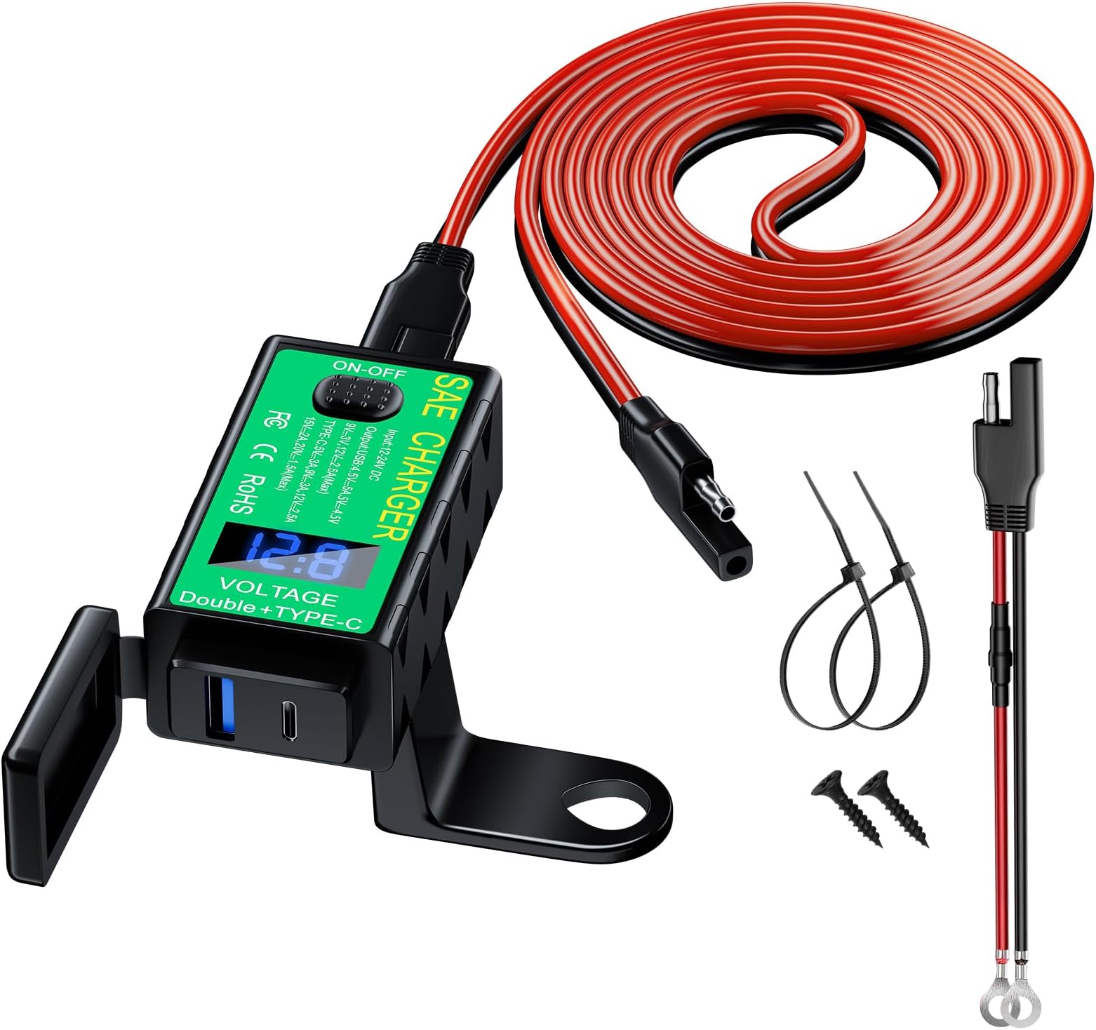 Amazon.com: Battery Tender Ring Terminal Accessory Cable and USB ...