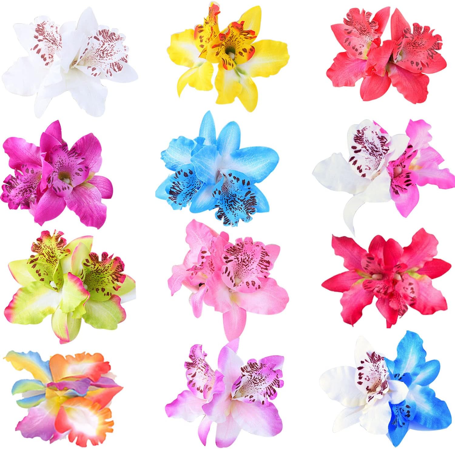 Amazon.com : ALIMITOPIA Hawaiian Hibiscus Flower Hair Clip,Fabric ...