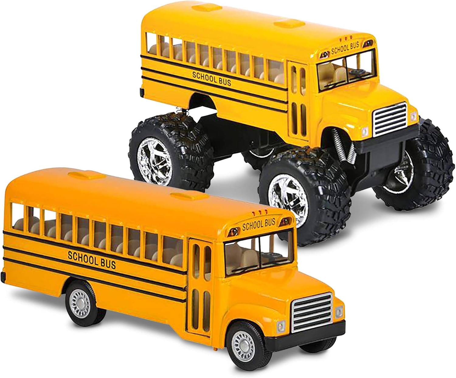 Amazon.com: ArtCreativity 5 Inch Pull Back School Bus Toy Set - Set of ...