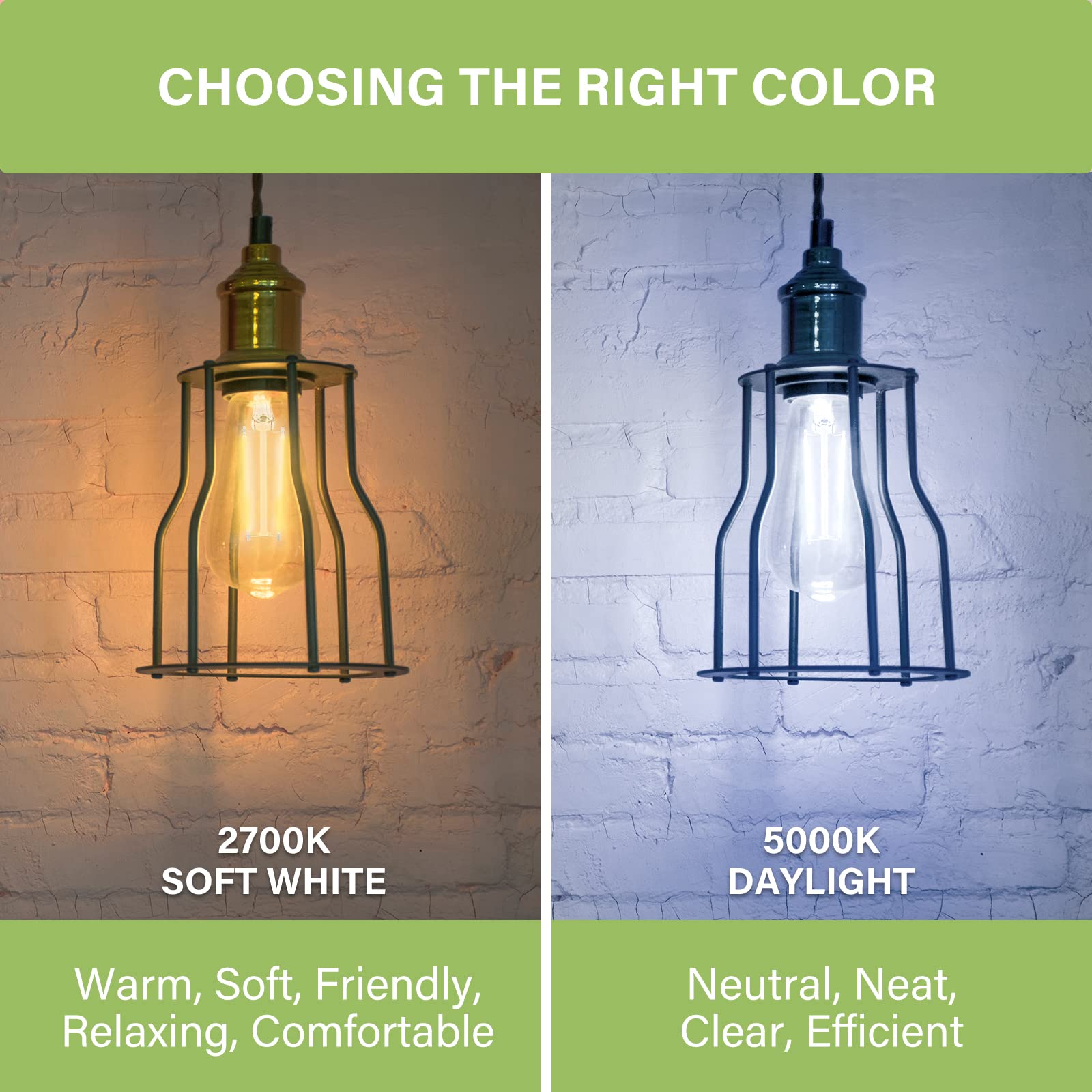 Snapklik.com : Edison Bulbs, E26 LED Bulb ST58 Filament Clear Non ...