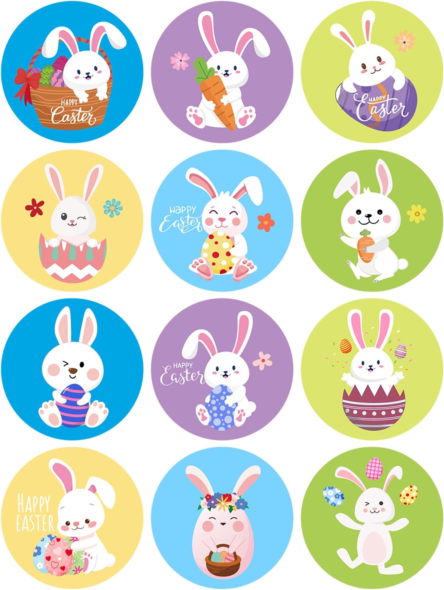 Amazon.com: Lucleag 360 PCS Happy Easter Day Stickers for Kids, Round ...