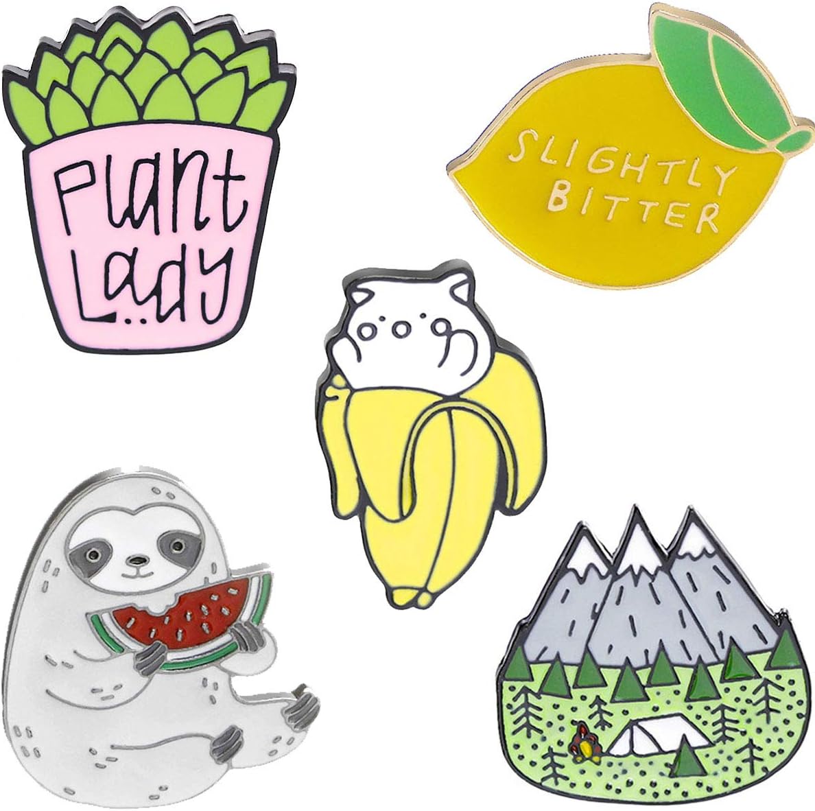 Amazon.com: Cute Colorful Enamel Brooch Pin Set, 5 pcs Lovely Pins ...
