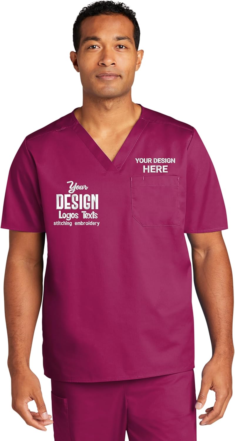 Amazon.com: CUSTOM PREMIUM Custom Scrubs for Women and Men with Pocket ...