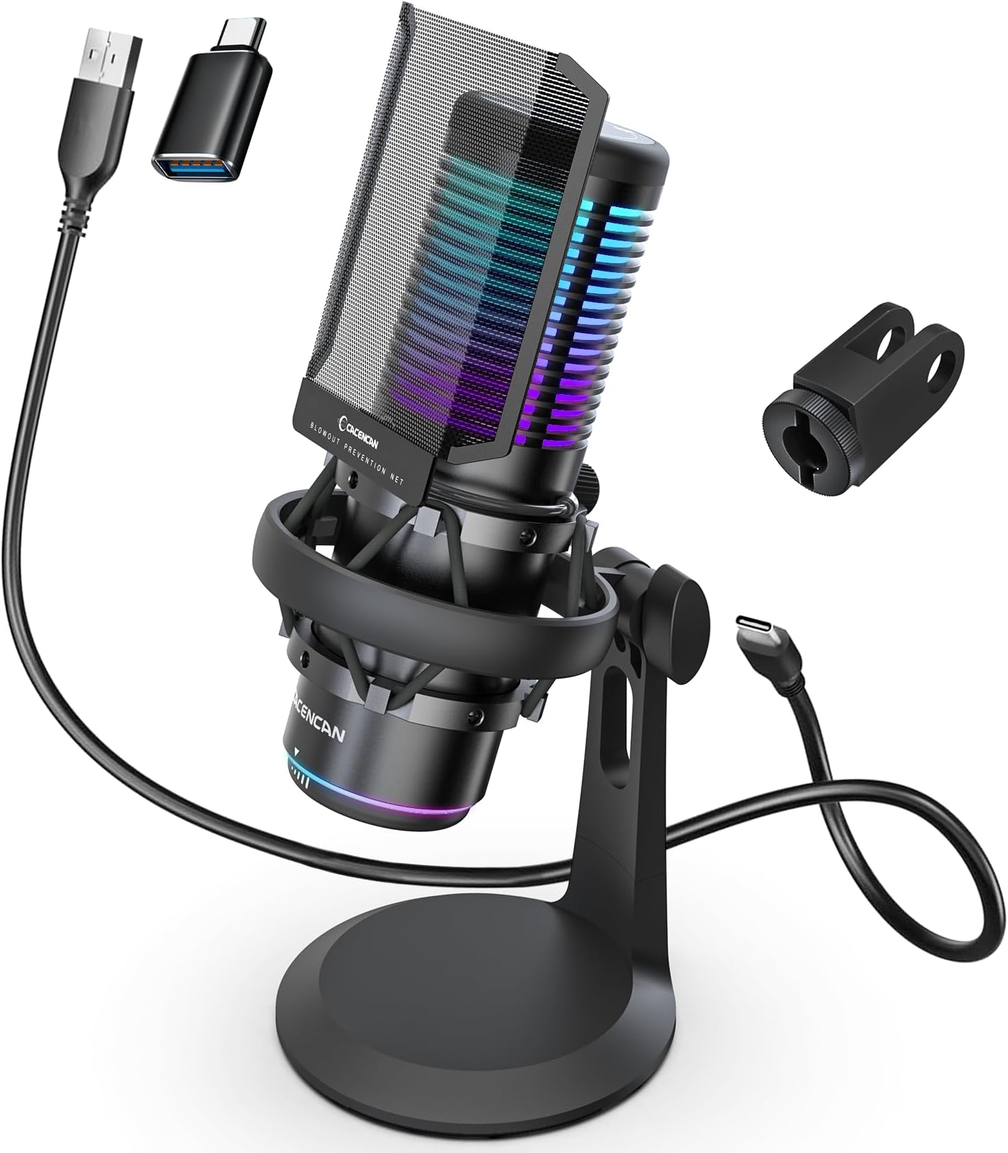 Amazon.co.jp: TONOR USB コンデンサーマイク RGBング ゲーミングマイクカーディオイド単一指向性 PC 配信用マイク ...