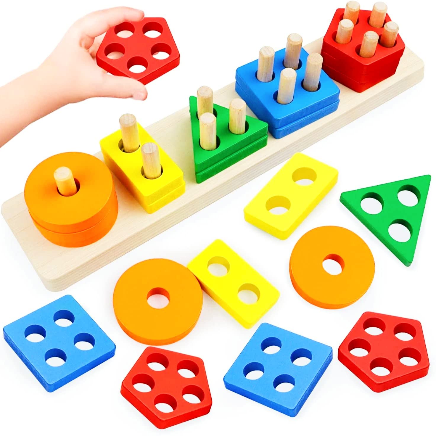 Buy Rancor Plastic Geometry Shape Sorting Board Stacker for Kids Puzzle ...