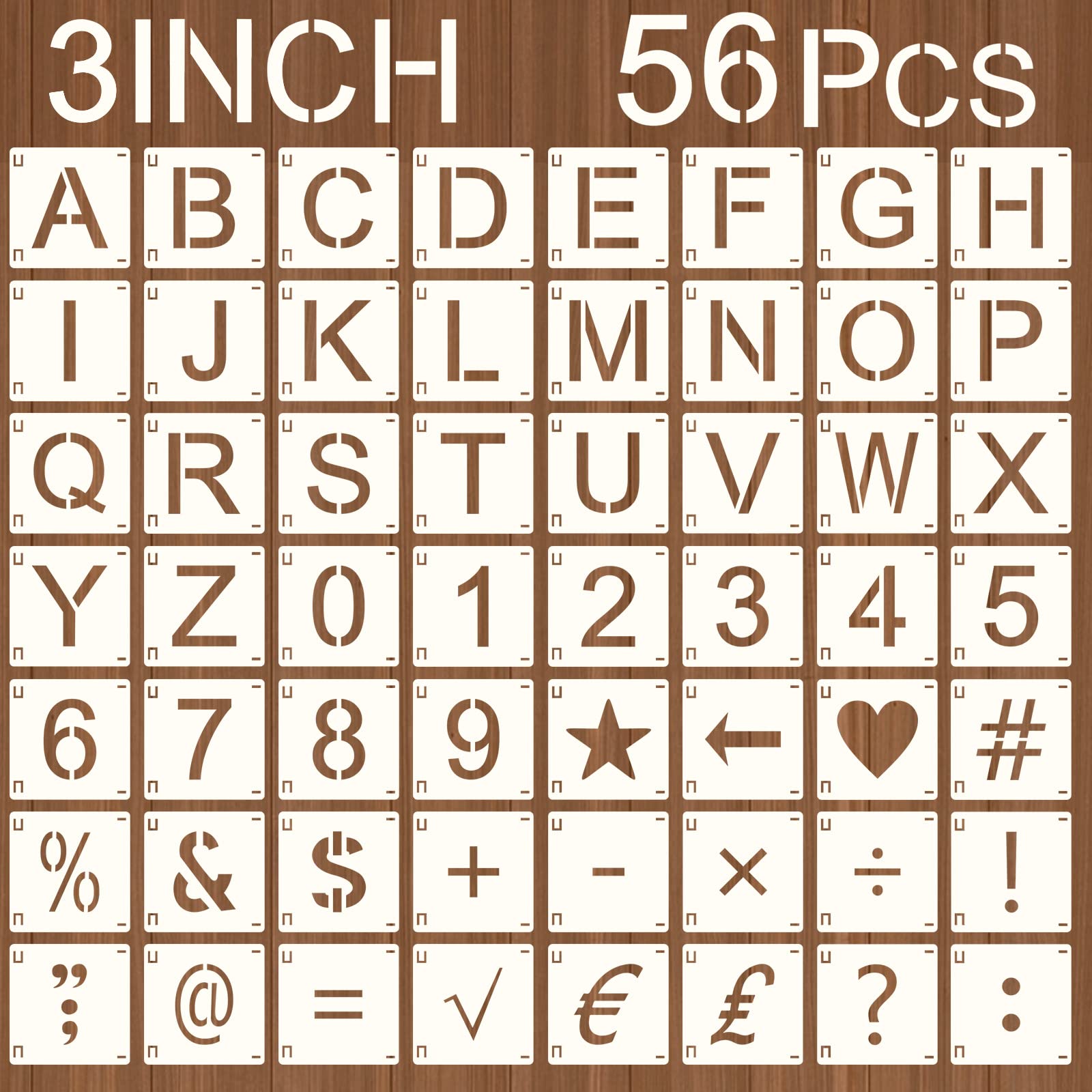 Snapklik.com : 3 Inch Letter Stencils Symbol, 56 Pcs Reusable Numbers ...