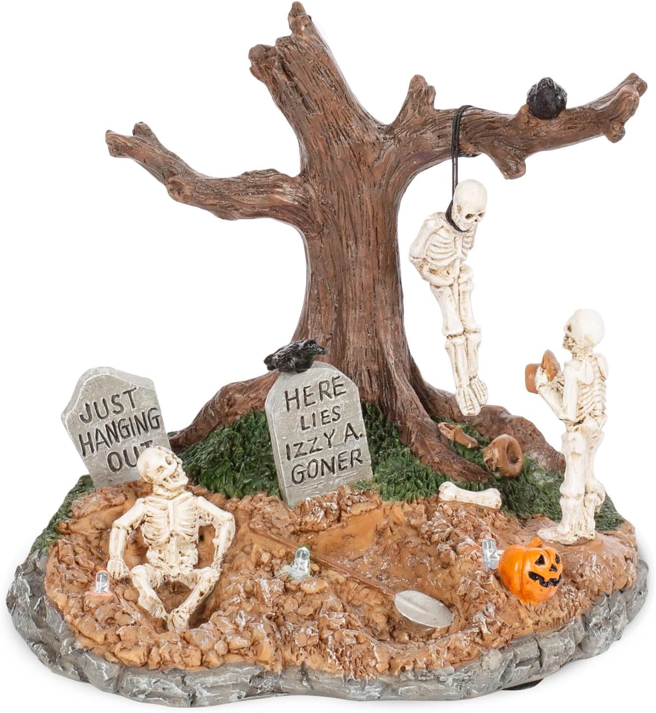 Amazon.com: Needzo Light Up Halloween Haunted House Figurine, LED ...