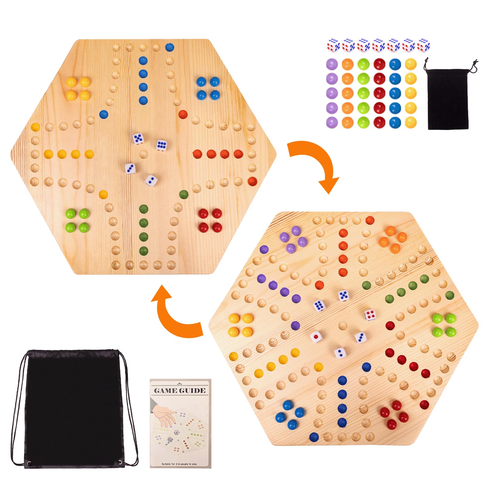 Amazon.com: Marble Board Game,Aggravation Board Game,Set:1 Board+30 ...