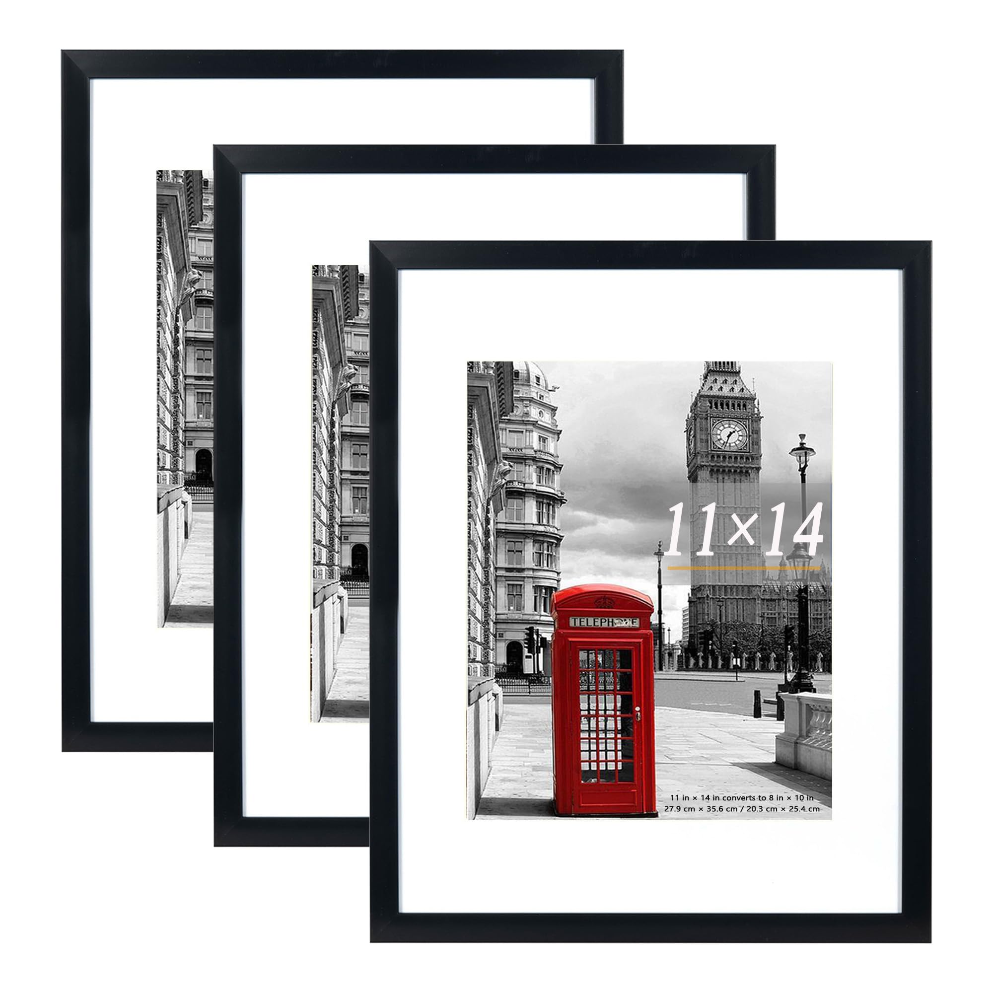 Scholar Tree Black Picture Frames 14x11 Inch 3 Pack, Picture Frame for ...