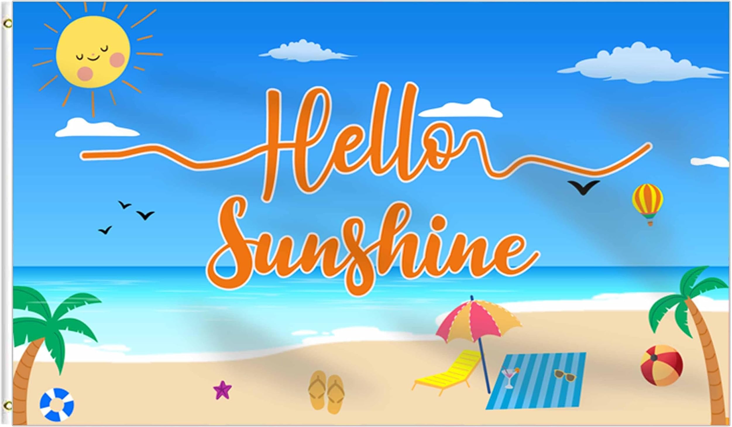 Amazon.com : Hello Summer Flag 3x5ft - Spring Summer Holiday Flag Home ...