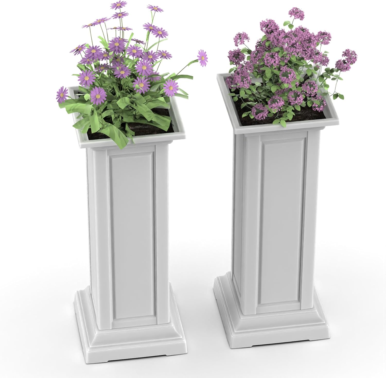 Amazon.com : Tall Resin Planter, Large Outdoor Planter for Porch ...