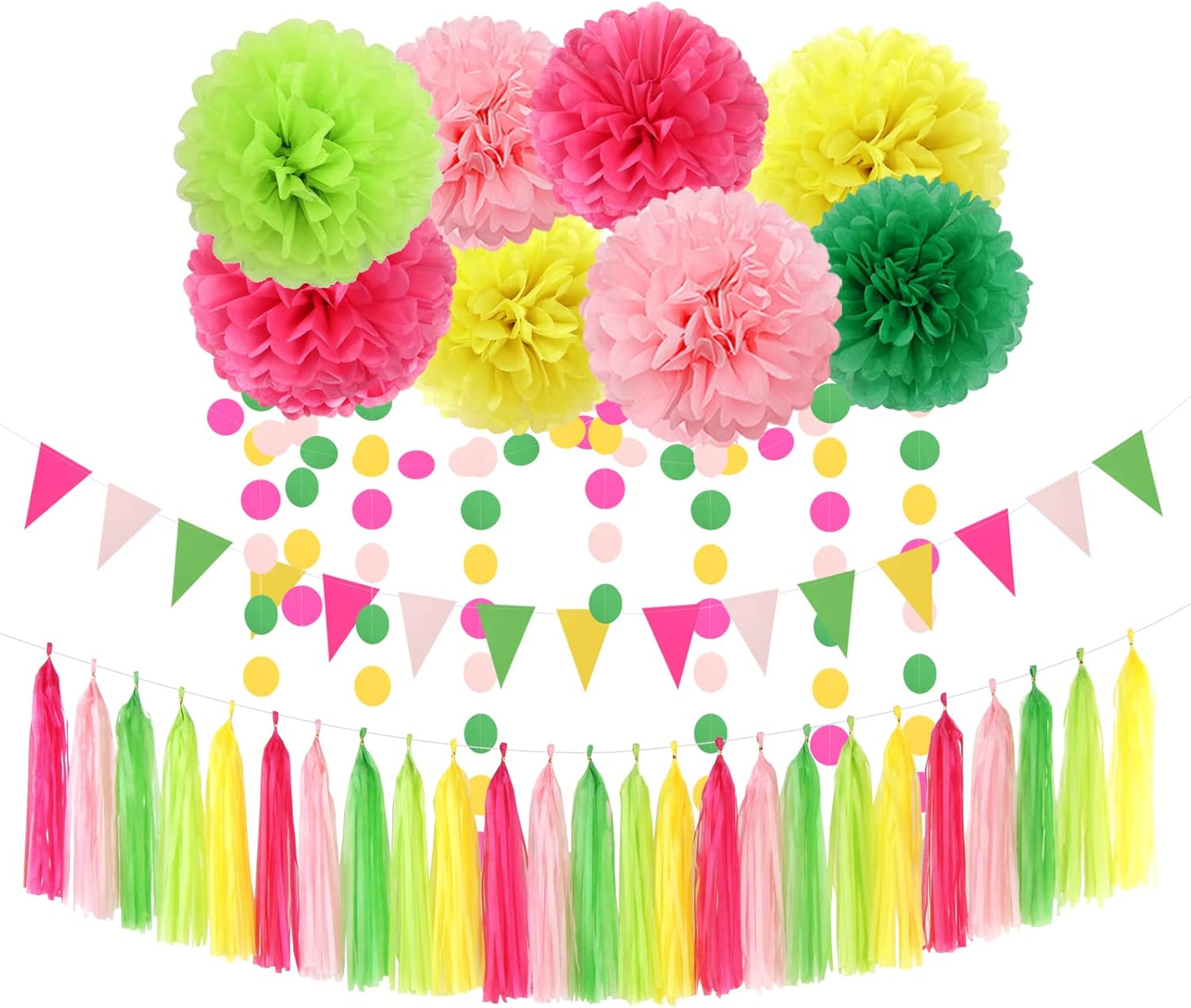 Amazon.com: Hawaii Pool Party-Decorations Streamers - 35pcs Tissue Pom ...