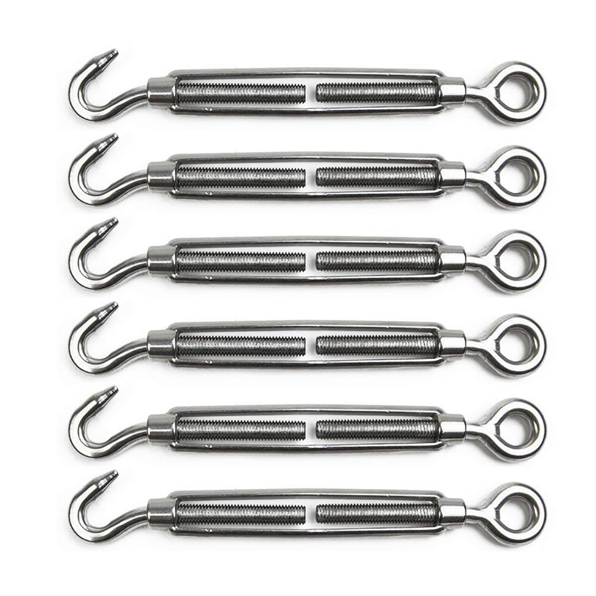 6 Pieces Wire Tensioner Turnbuckle Hook Eye Tension Screw Wire ...