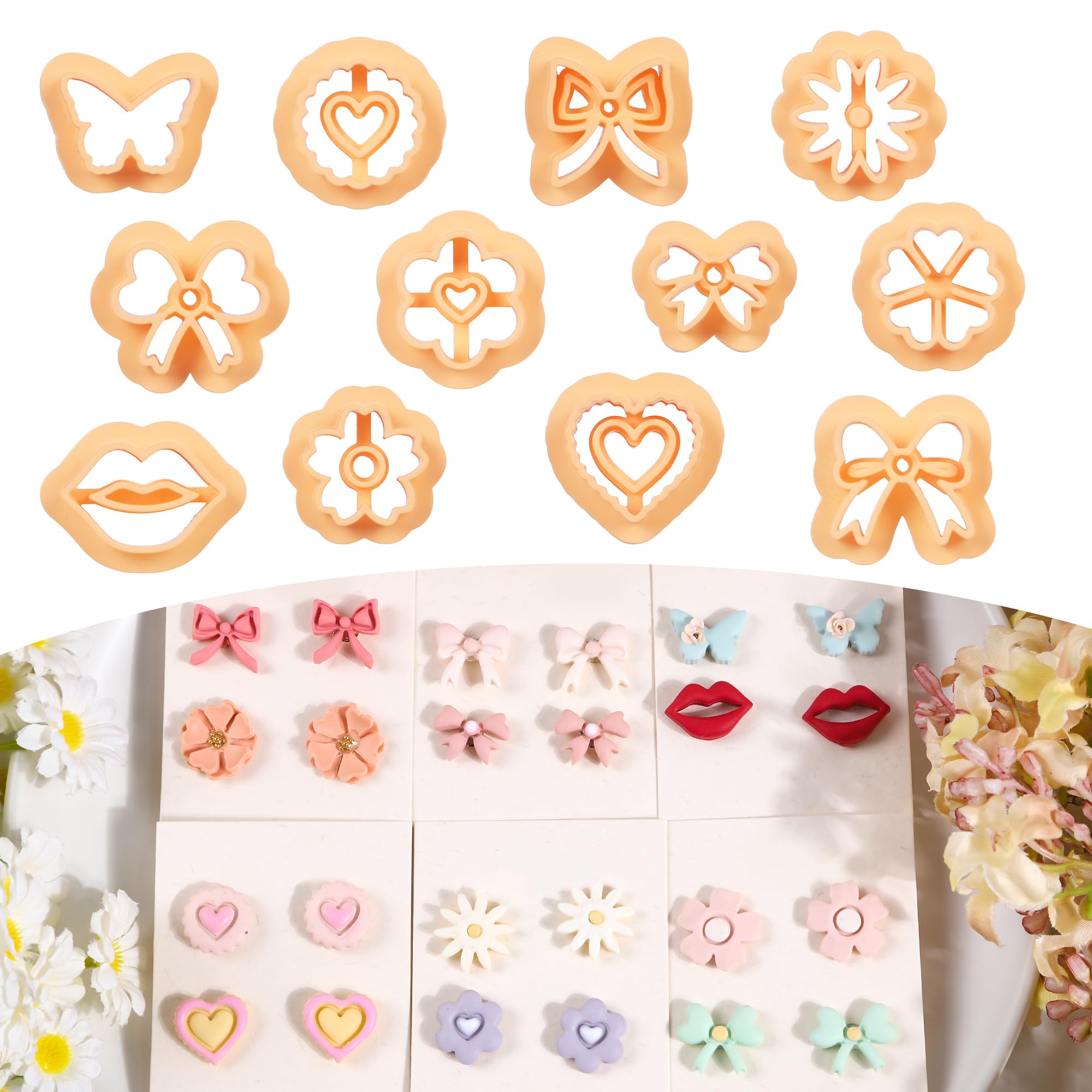Snapklik.com : Small Polymer Clay Cutters - 12 Pcs Stud Flower Bow ...