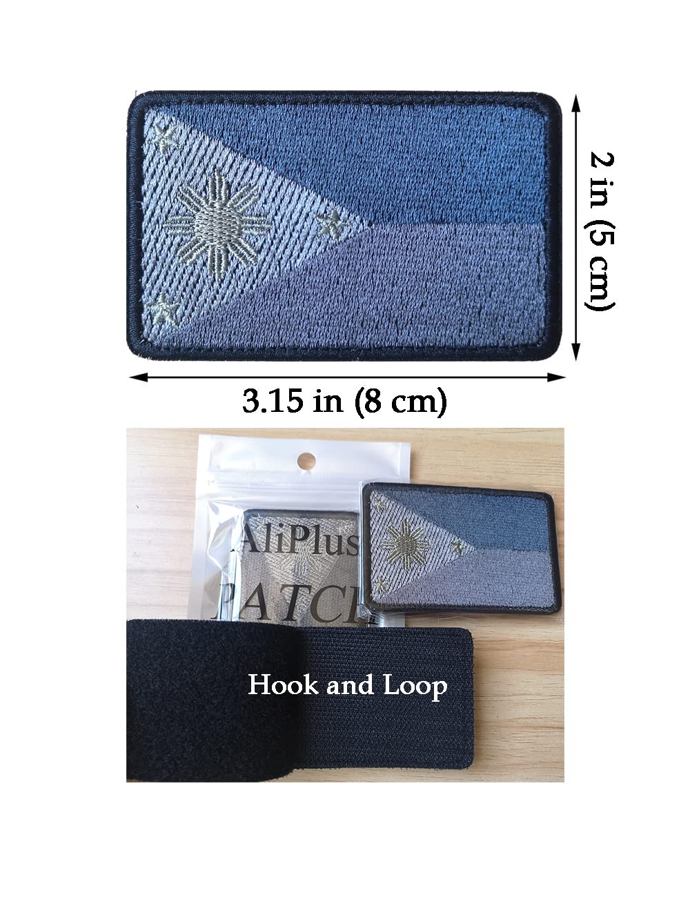 Snapklik.com : 2 PCS AliPlus Philippines Flag Patches Embroidered ...