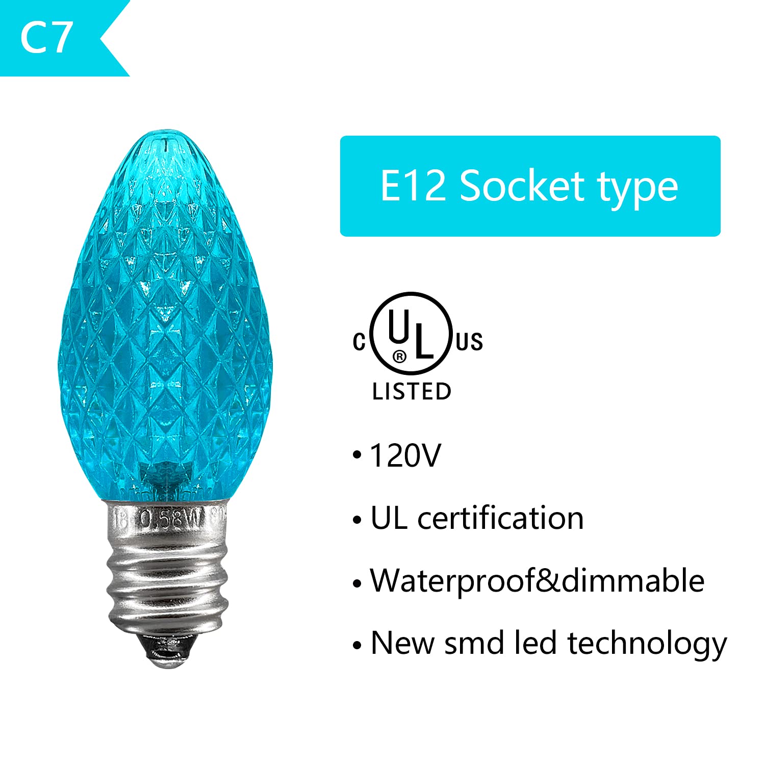 C7 Led Replacement Lights C7 Transparent Smooth Led Bulbs With Colored