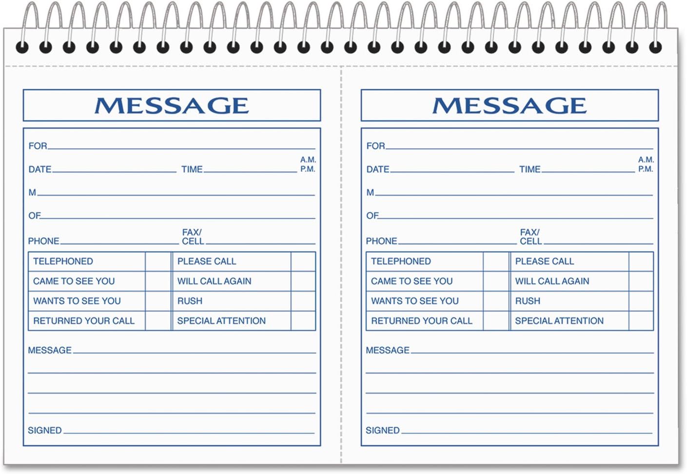 Amazon.com : TOPS Phone Message Forms Book, Carbonless Duplicate, 4.25 ...