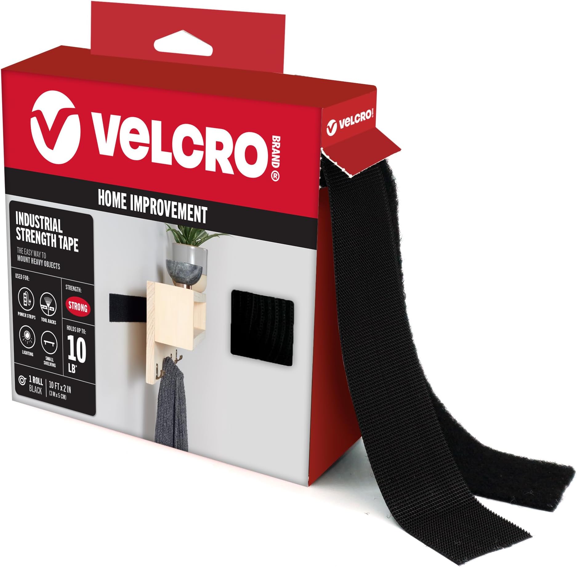 VELCRO Brand Heavy Duty Tape with Adhesive - Cut Strips to Length ...