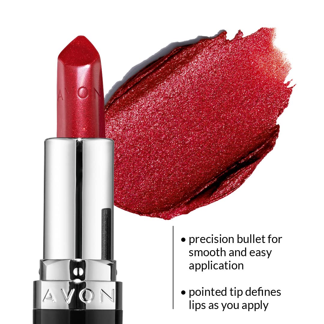 Avon Ultra Shimmer Lipstick Ruby Glitz, with a Moisture-retaining ...