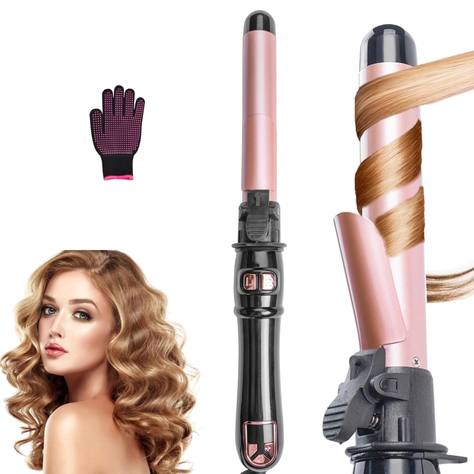 Amazon.com: Rotating Curling Iron 28mm/1.1inch Professional Automatic ...