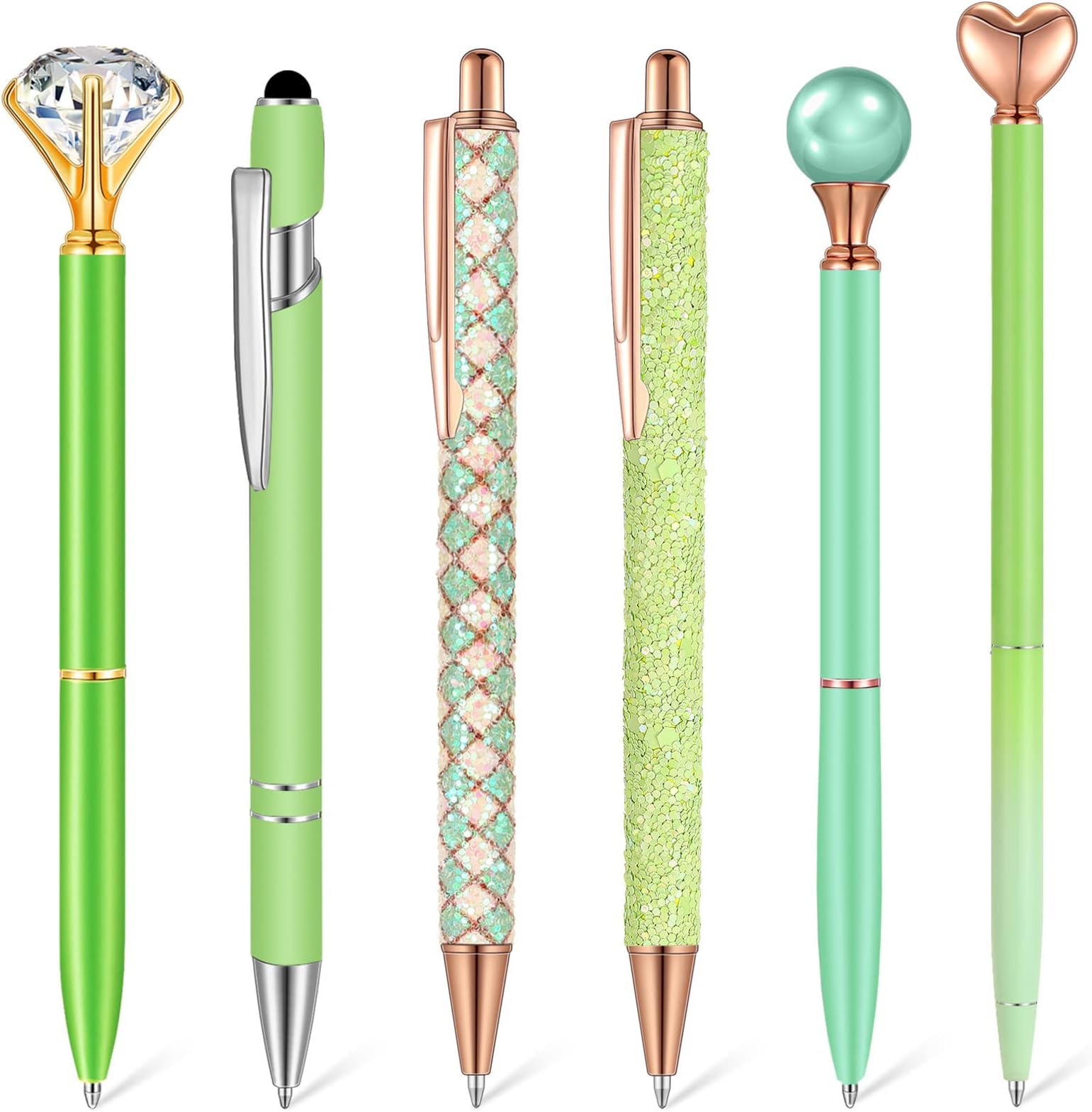 Amazon.com : 6 Pcs Ballpoint Pens Set Metal Crystal Diamond Pen for ...