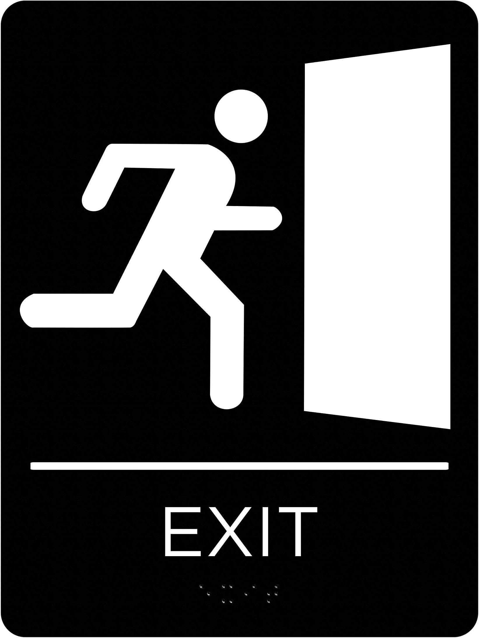 Amazon.com : ADA Exit Route Sign with Braille Grade II, ADA Compliant,6 ...